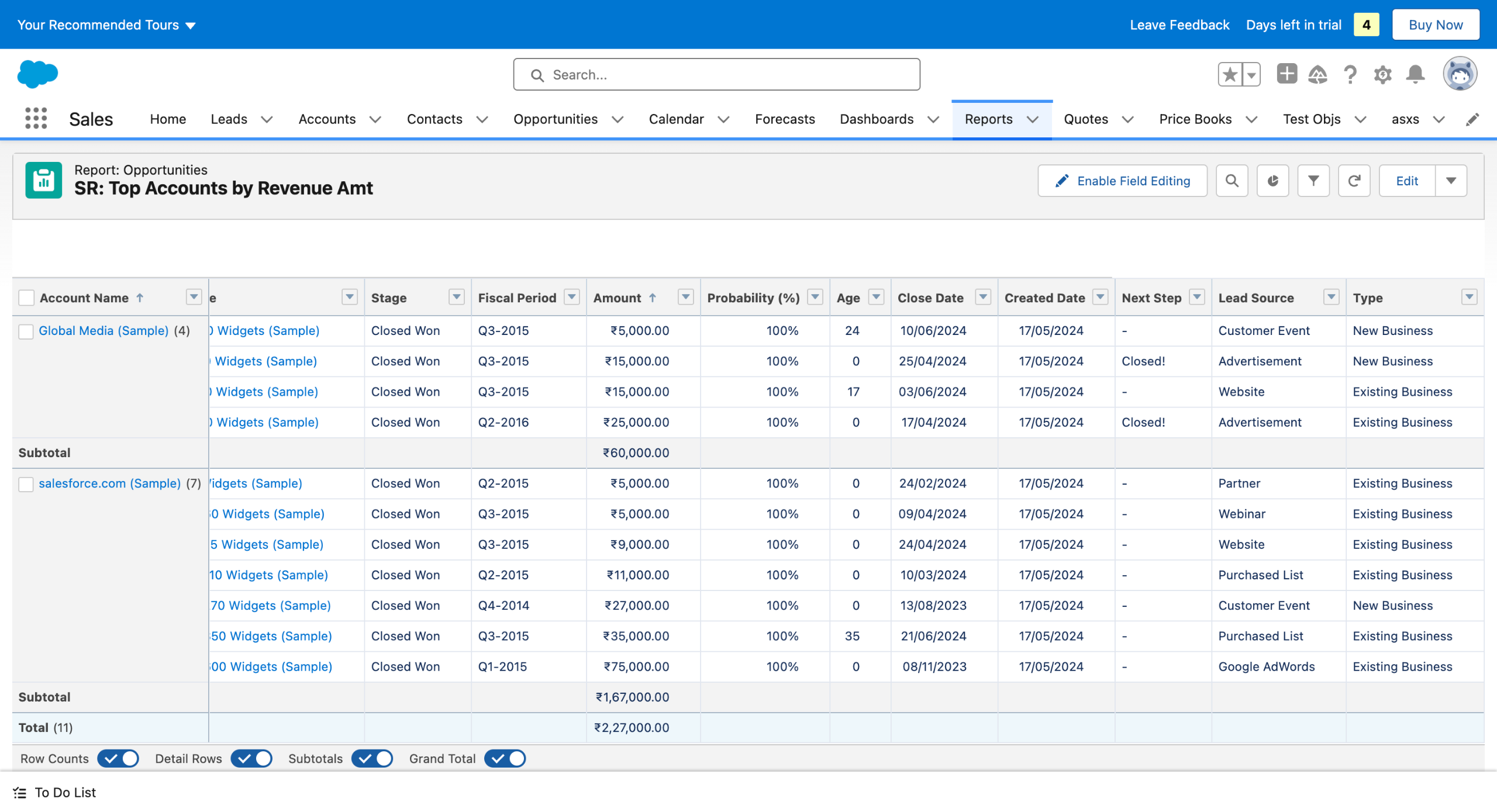 Salesforce - How to Add a Column in Salesforce Report