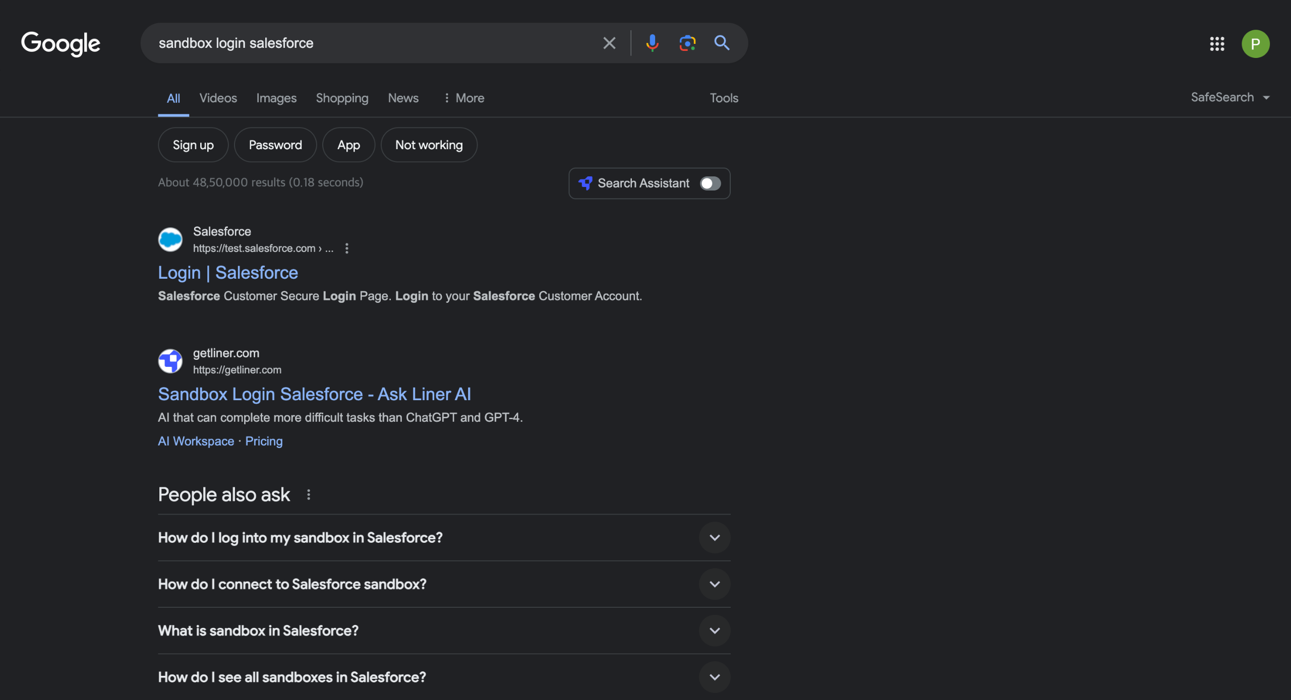 Salesforce - Sandbox login