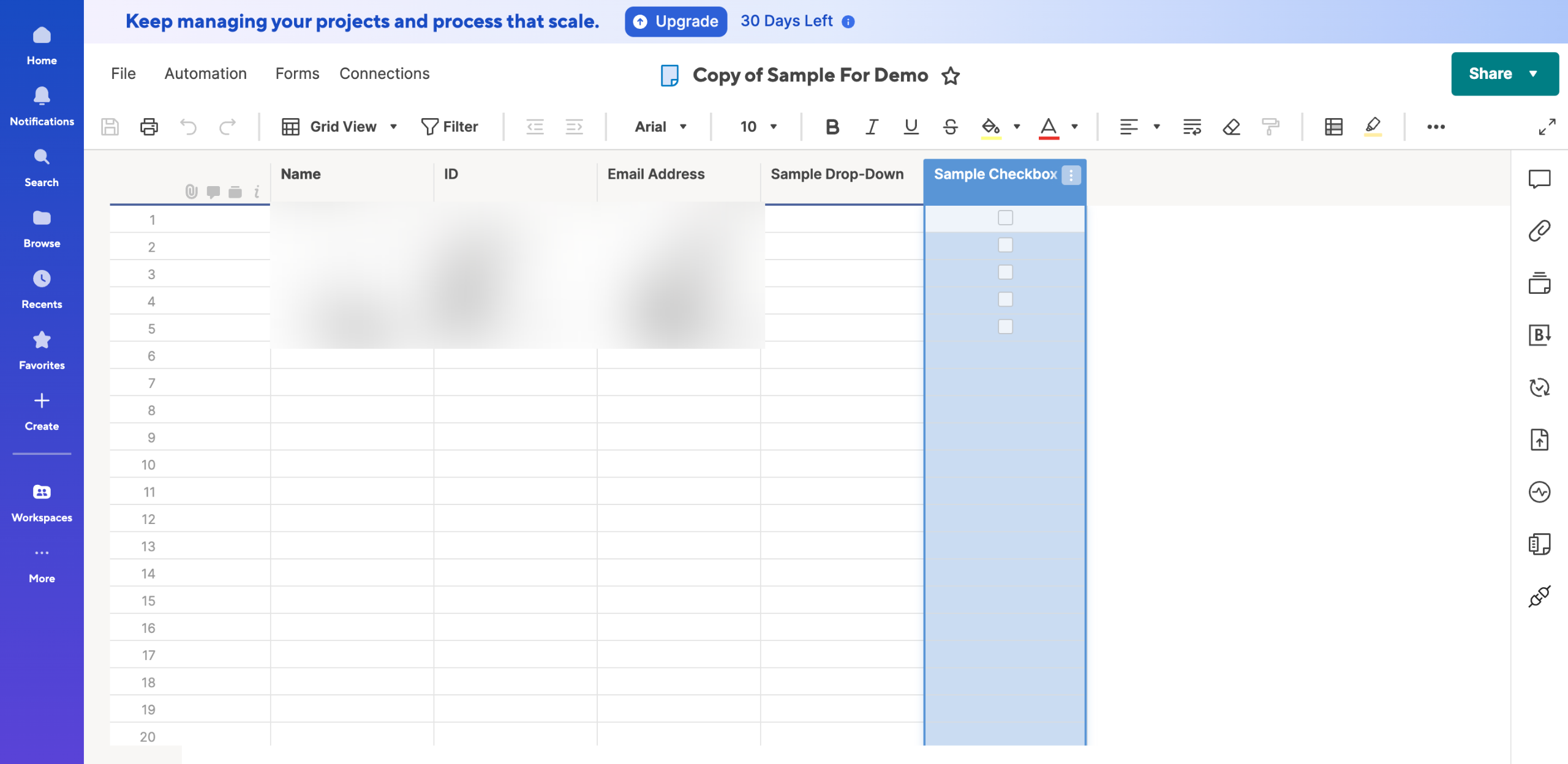 How to Indent Rows in Smartsheet